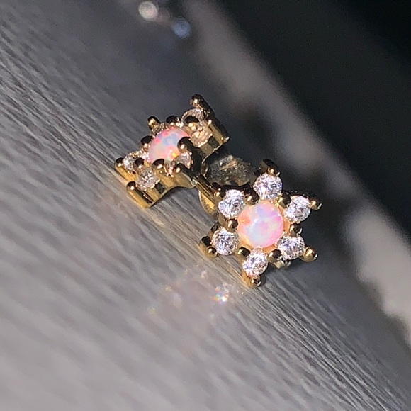 Mejuri | Jewelry | Mejuri Gold Flower Opal Stud Earrings | Poshmark